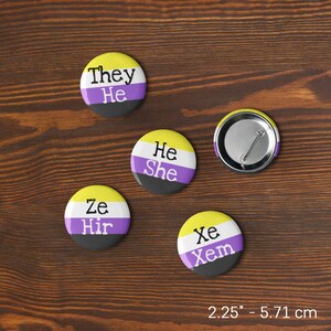 Personalized Nonbinary Pin Buttons | Custom Pronouns for Pride - Etsy
