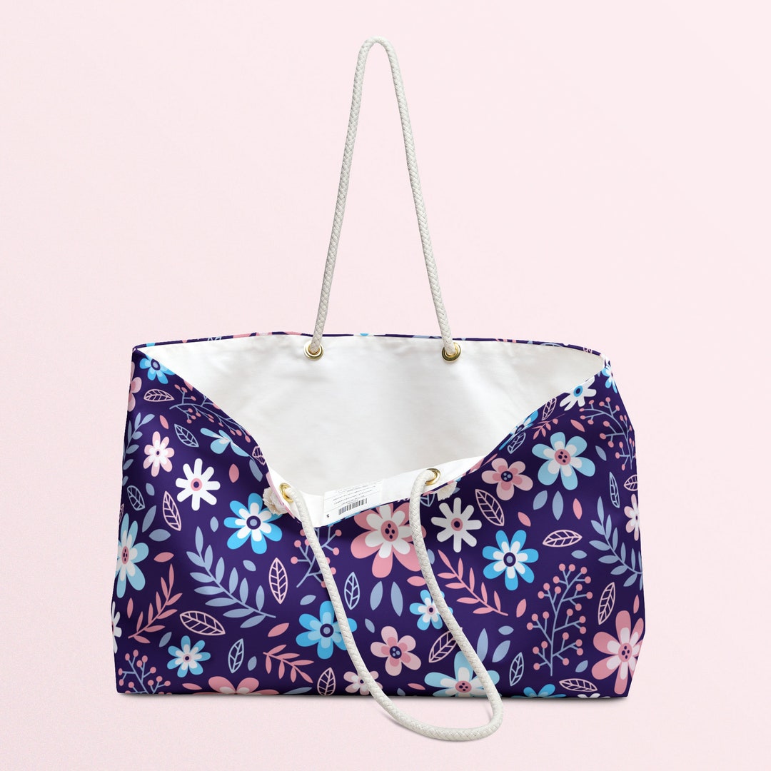 Subtle Trans Flowers Weekender Bag | Transgender Pride Gift - Etsy