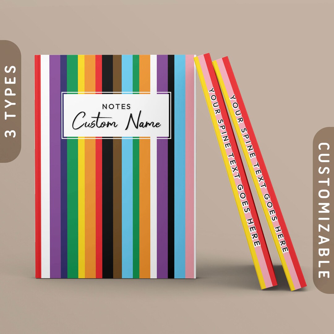 Personalized Progress Pride Flag Stripes Journal | Customizable ...
