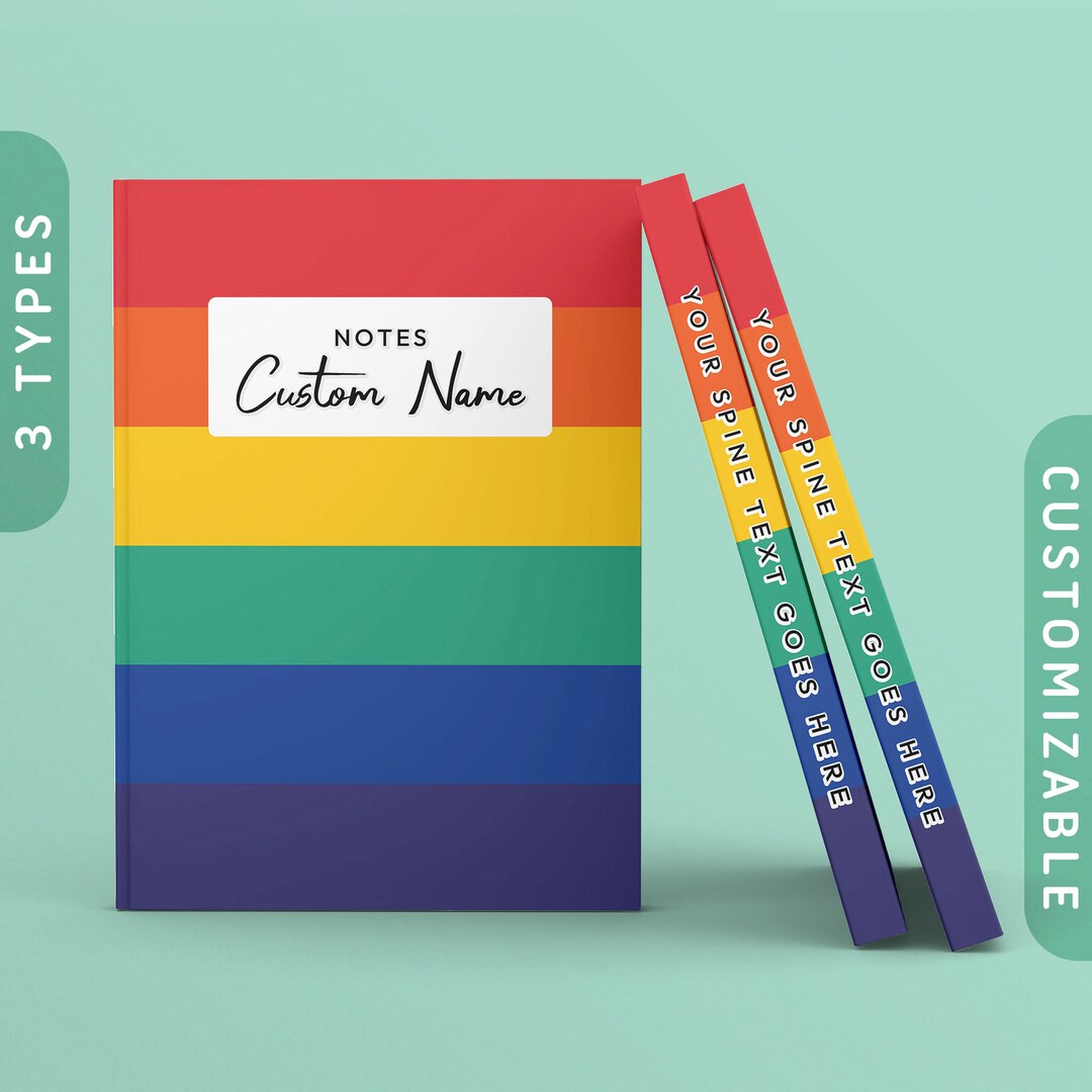 Personalized Rainbow Flag Journal | Customizable Hardcover Notebook ...