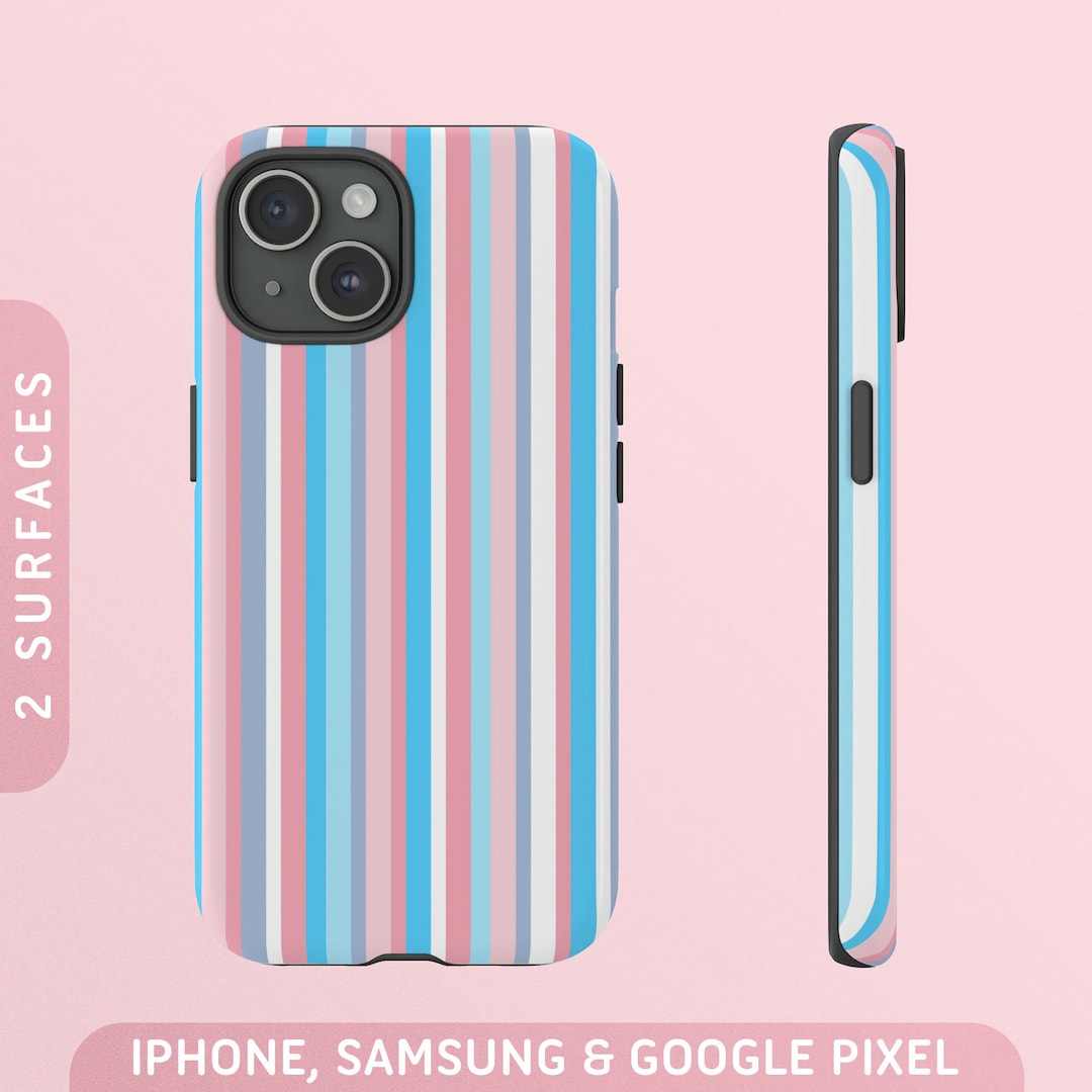 Trans Flag Stripes Tough Case | Iphone, Samsung Galaxy & Google Pixel ...