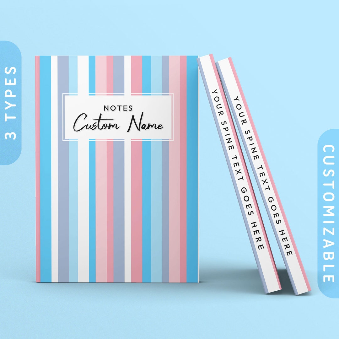 Personalized Trans Pride Flag Stripes Journal | Customizable Hardcover ...