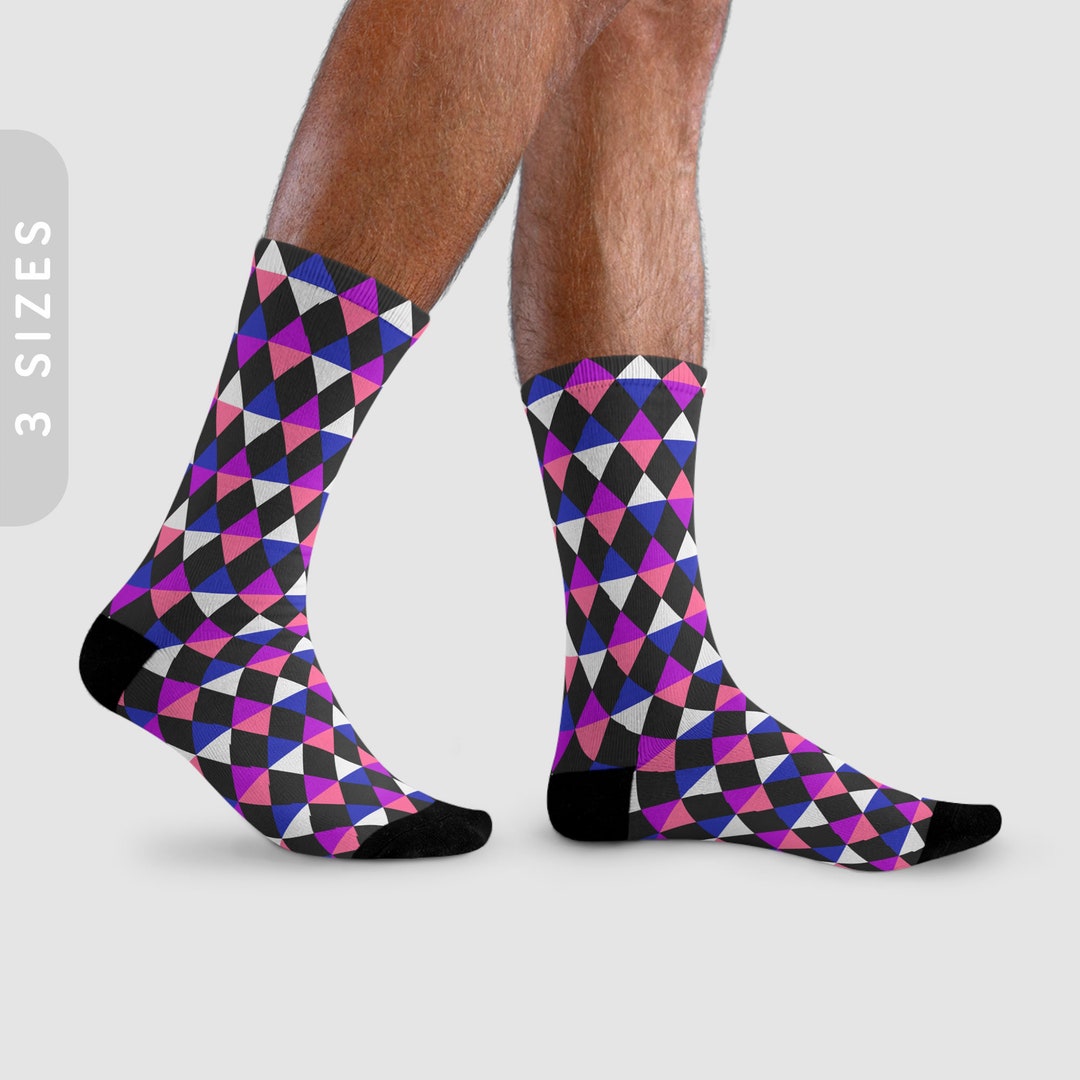 Genderfluid Pride Socks | Genderfluid Flag Triangles Sublimation Socks ...