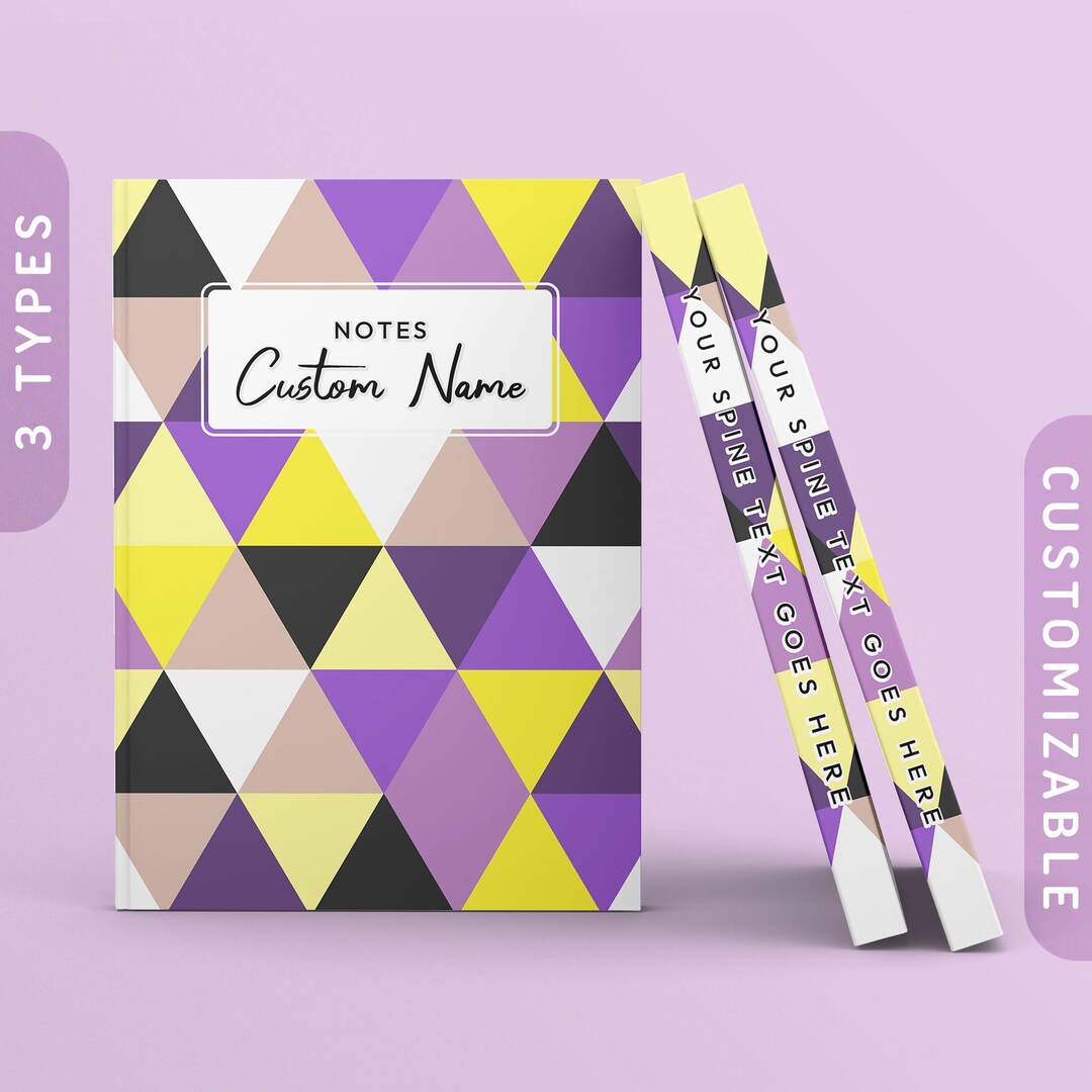 Personalized Subtle Nonbinary Journal | Non Binary Pride Flag Triangles Recipe Book ...