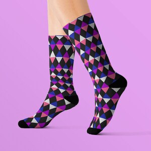 Genderfluid Pride Socks | Genderfluid Flag Triangles Sublimation Socks ...