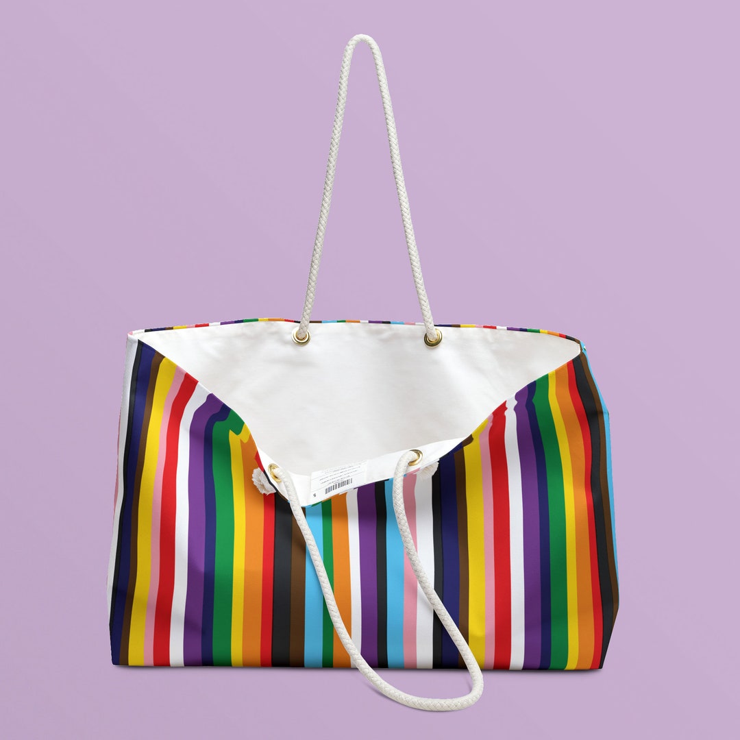 Progress Pride Flag Stripes Weekender Bag All Over Print Oversized ...
