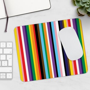 Progress Pride Flag Stripes Mouse Pad | Rectangle Mouse Pad | Subtle ...