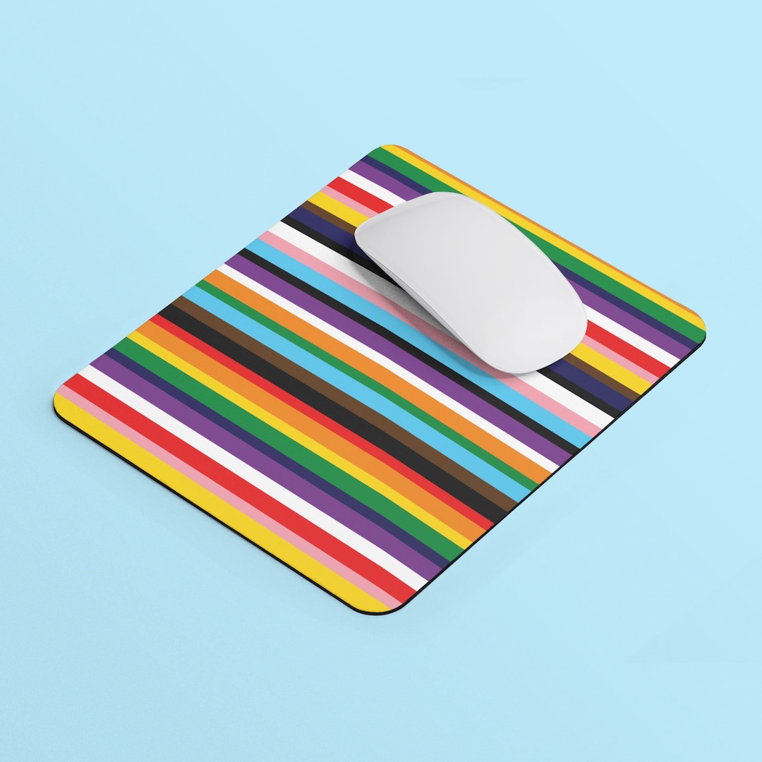 Progress Pride Flag Stripes Mouse Pad | Rectangle Mouse Pad | Subtle ...