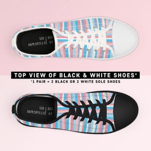 Trans Flag Stripes Sneakers | Low Top Transgender Pride Shoes - Etsy