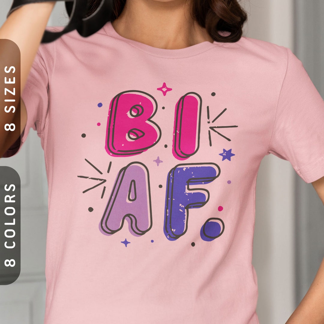 Bi AF T-shirt Subtle Bisexual Shirt Funny Gay Pride Shirt Bisexual ...