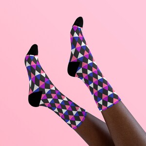 Genderfluid Pride Socks | Genderfluid Flag Triangles Sublimation Socks ...