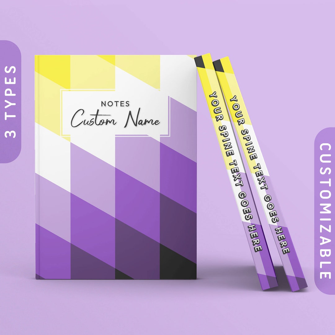 Personalized Subtle Nonbinary Journal | Non Binary Enby Pride Flag Pixels Sketchbook ...