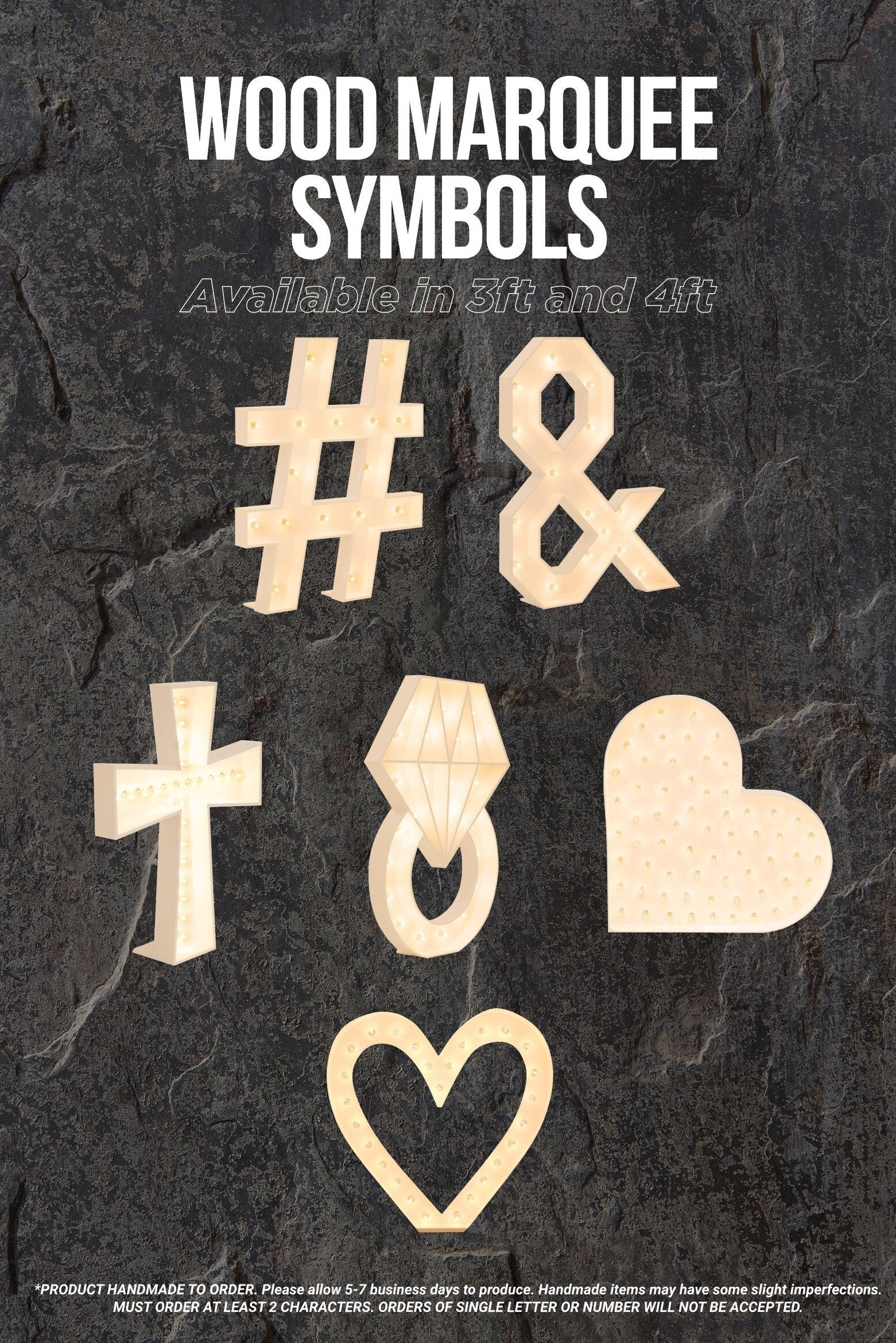 MARQUEE | Letters | Numbers | Symbols | 3FT - Etsy