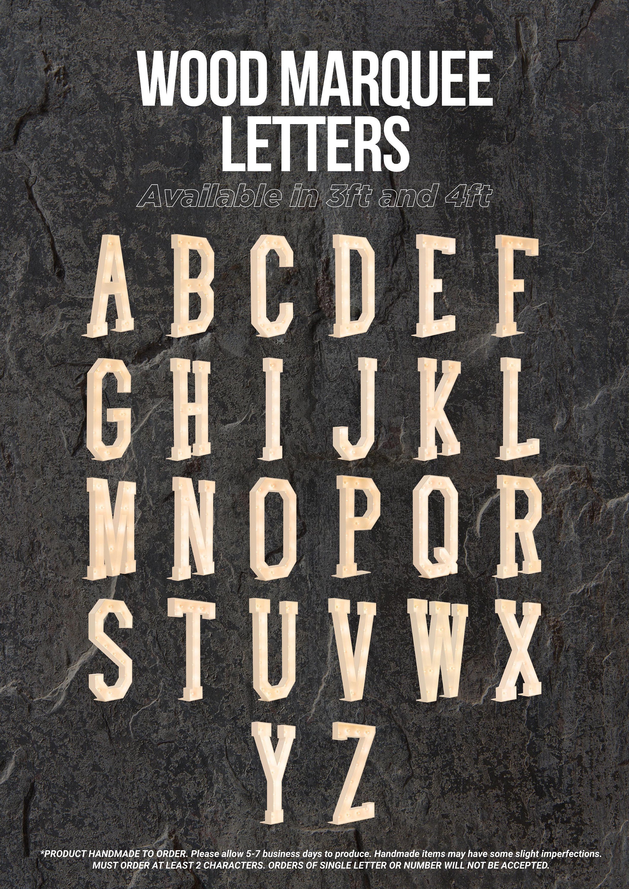 MARQUEE | Letters | Numbers | Symbols | 3FT - Etsy