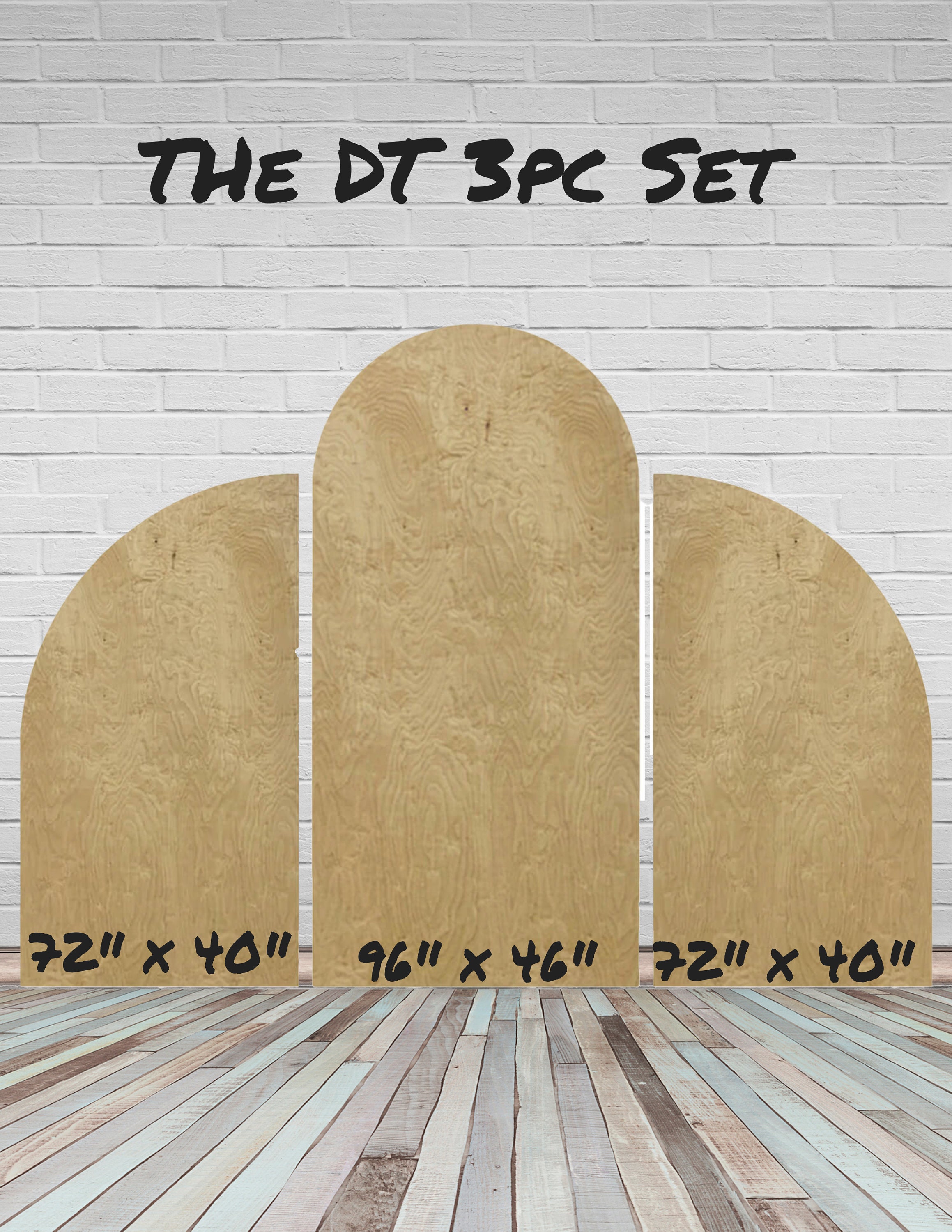 Collapsible Walls 3pc Wood Wall Sets Arch Left & Right Ripple Rainbow ...