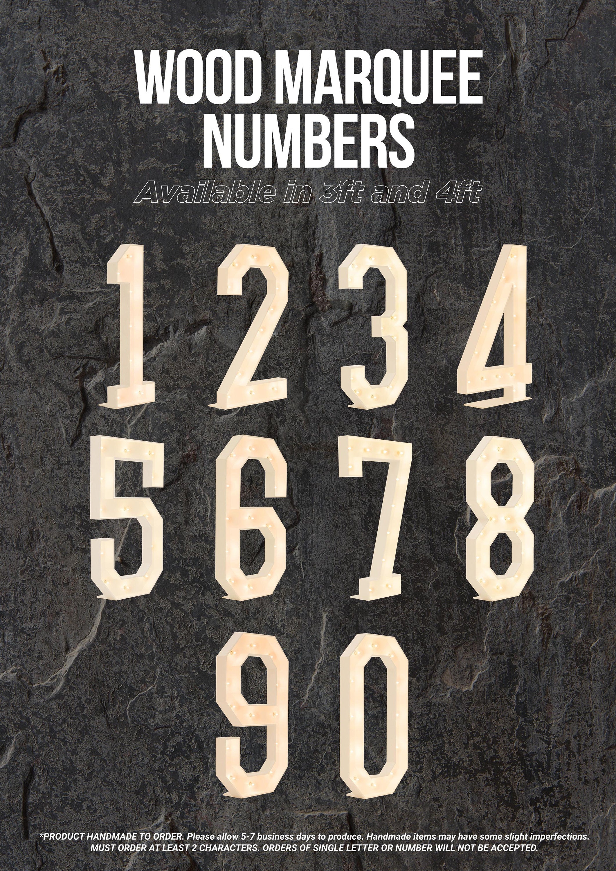 MARQUEE | Letters | Numbers | Symbols | 3FT - Etsy