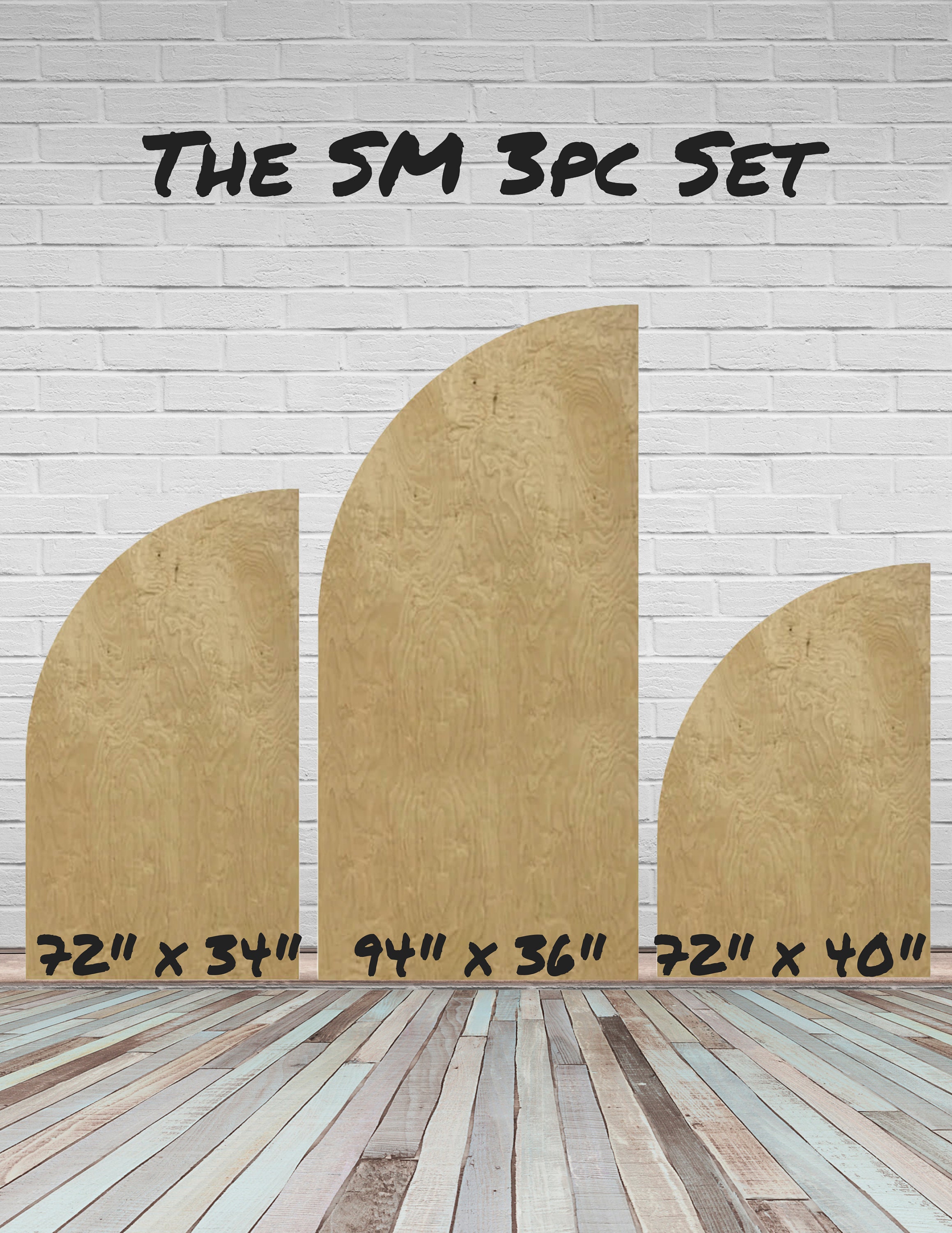 Collapsible Walls | 3pc Wood Wall Sets | Arch | Left & Right | Ripple ...