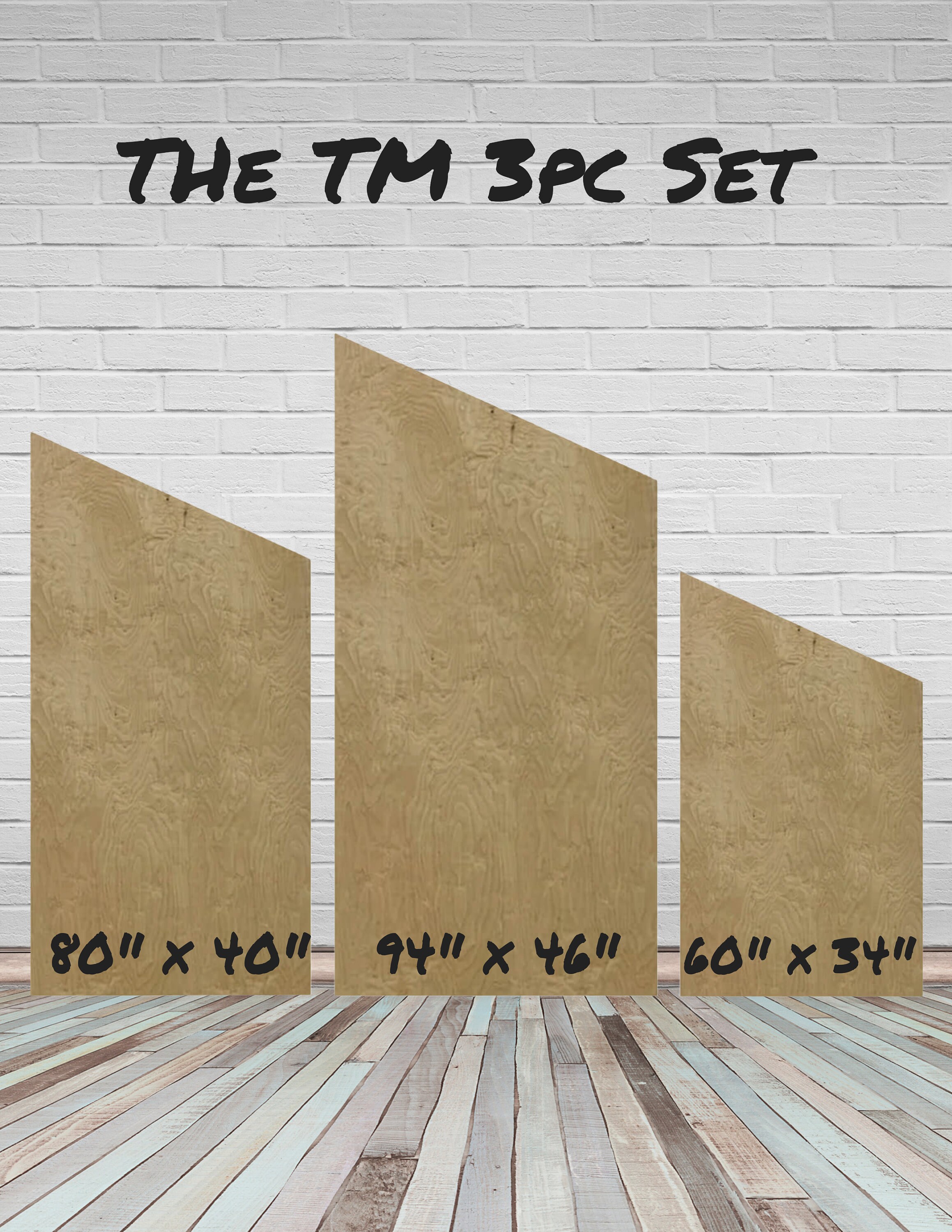 Collapsible Walls 3pc Wood Wall Sets Arch Left & Right Ripple Rainbow ...