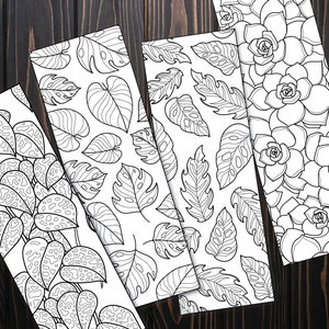 Leafy Bookmark Set Printable House Plant Colouring Bookmarks Crafty ...