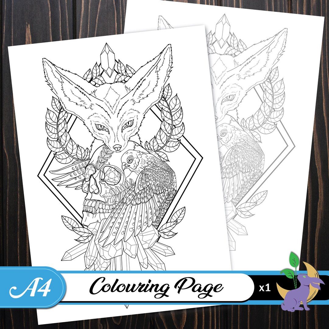 Desert Fennec Fox and Hawk With Skull Crystals and the Great Wilderness ...