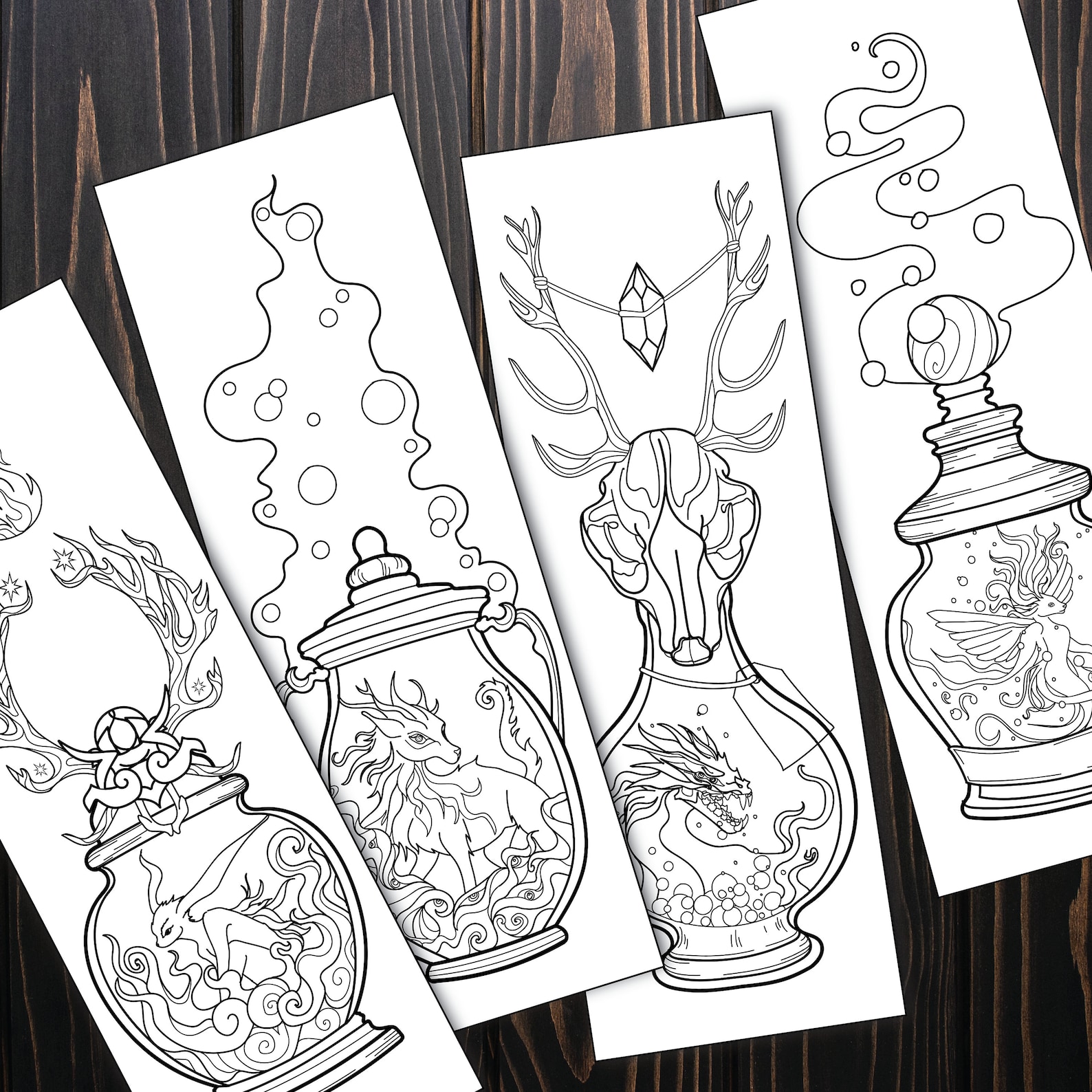 Mystical Magical Creatures in Jars Spells and Elixirs Magical Sorcerers ...