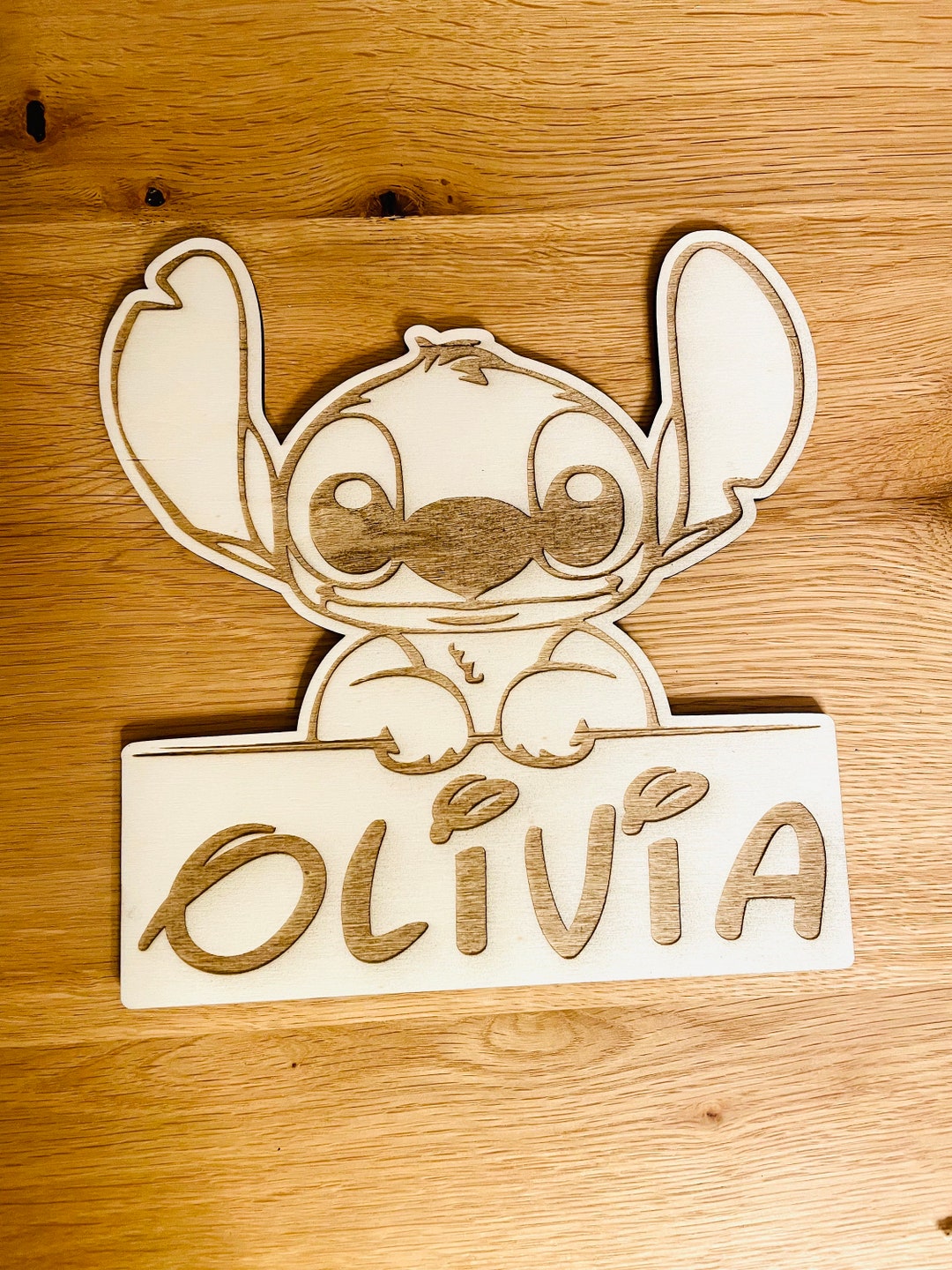 Personalized Stitch Wooden Door Plaque or Decoration for Children's ...