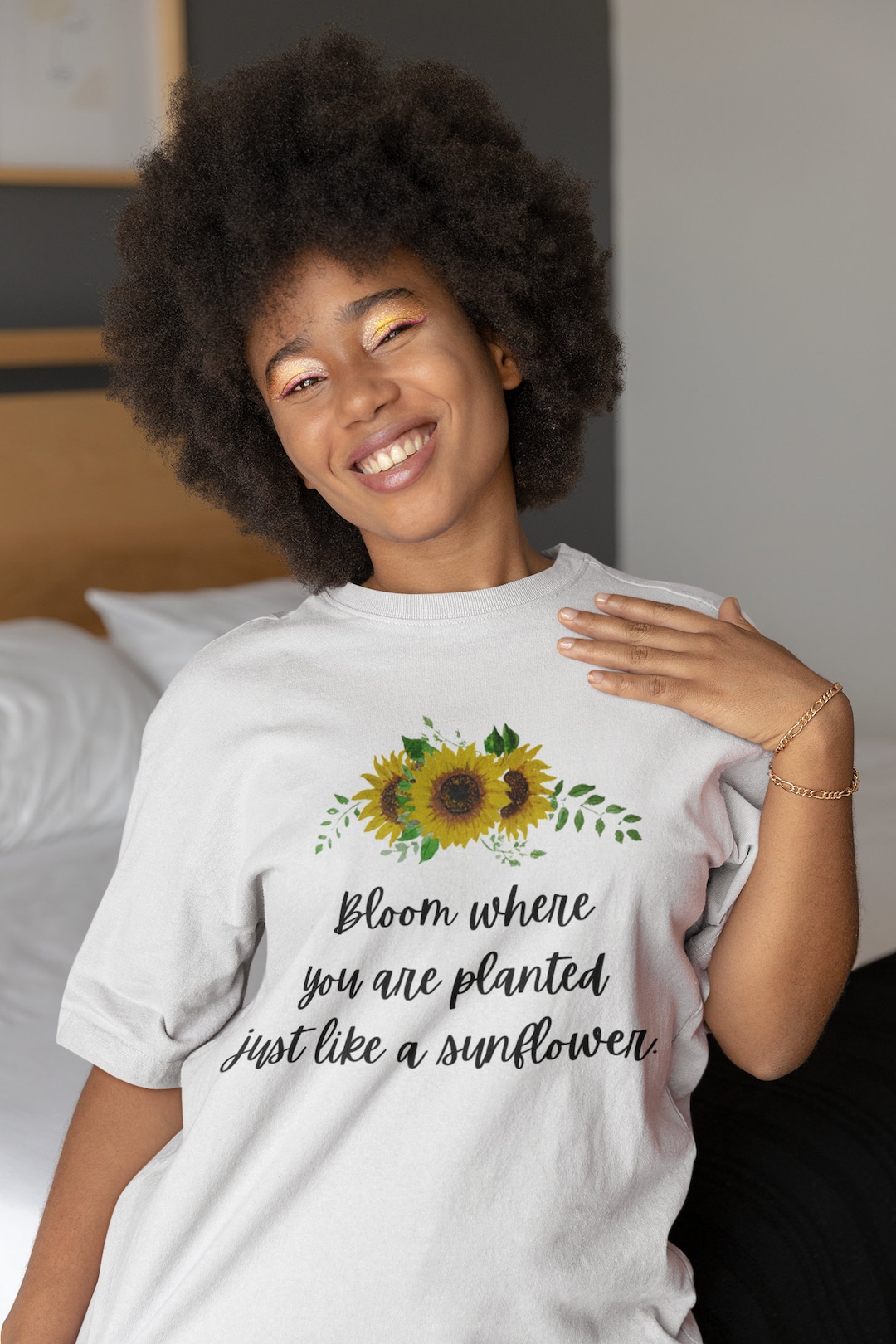 Sunflower Spray T-shirt | Joyce P Bryant | Original Art | Unisex Cotton ...
