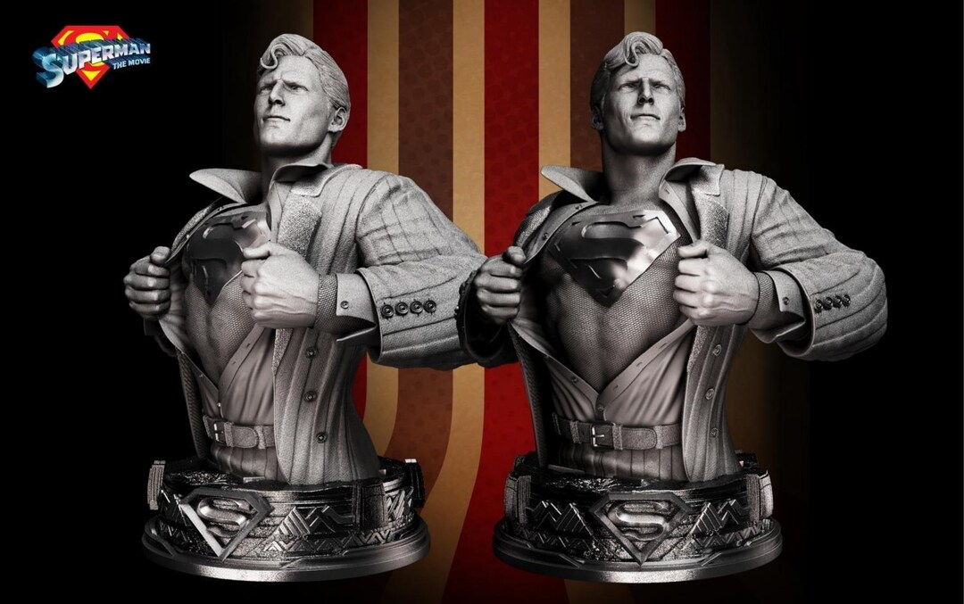 Superman 1978 Bust STL File, 3D Model, 3D Print Model, Movie Lover ...
