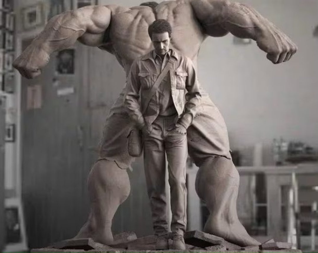 Hulk and Bruce Banner STL File, 3D Model, 3D Print Model, Movie Lover ...