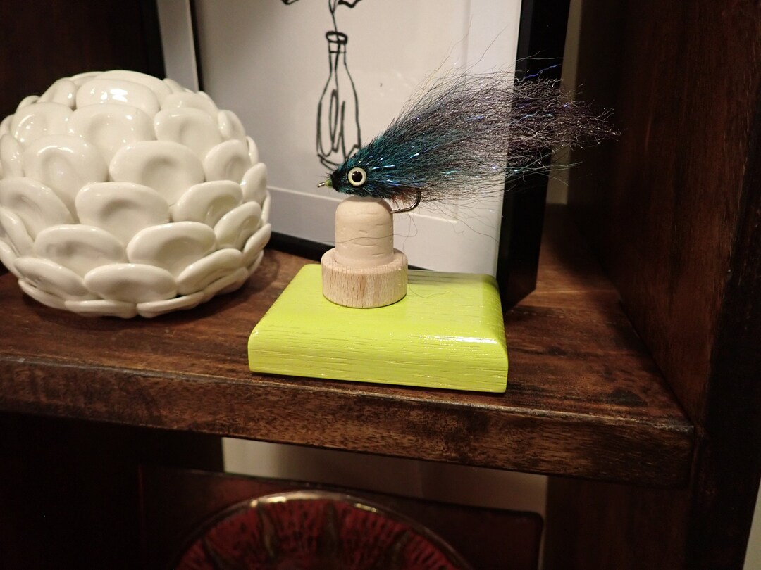 Fly Fishing Fly Display Using a Bourbon Cork Great for Tarpon, Bonefish ...
