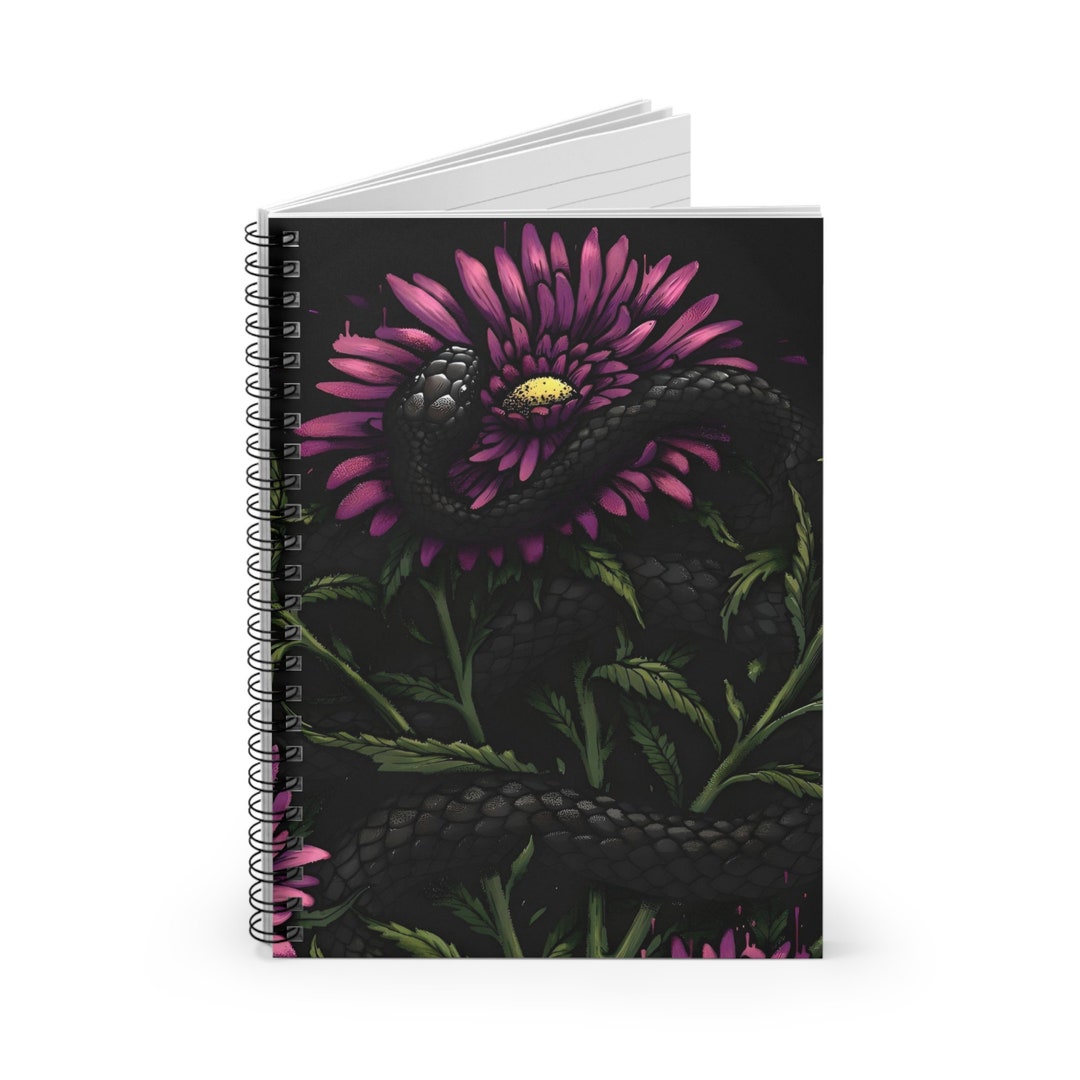 Floral Snake Notebook Snake in Flowers Notebook Notebook for - Etsy