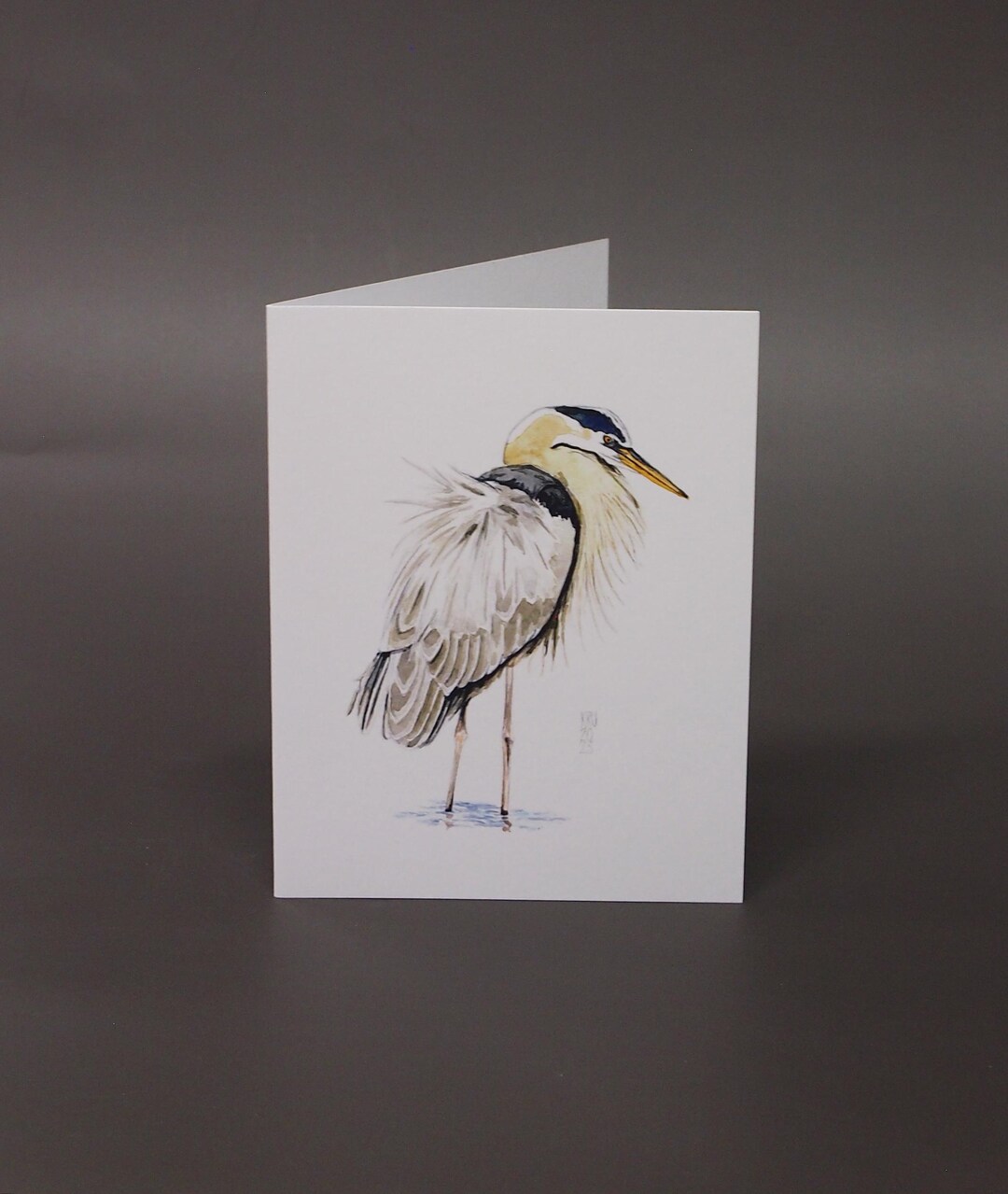 Blue Heron Card - Etsy