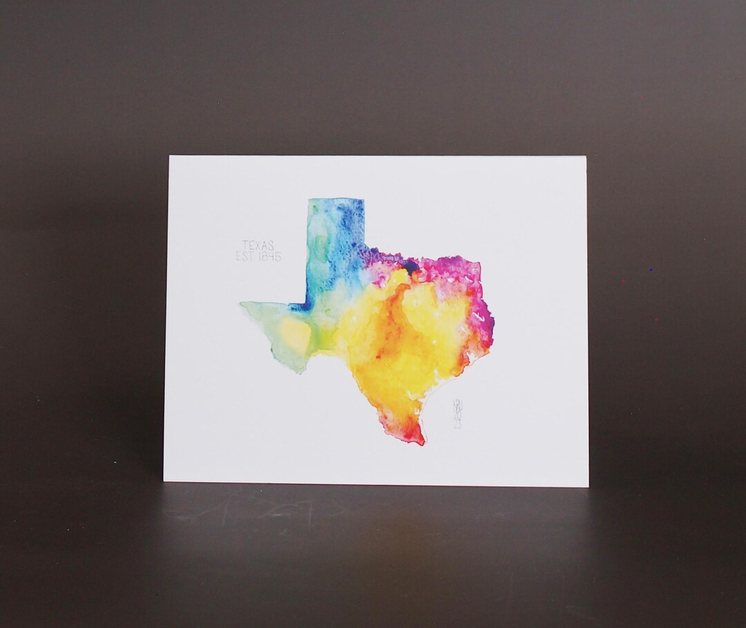 Texas Map Card - Etsy