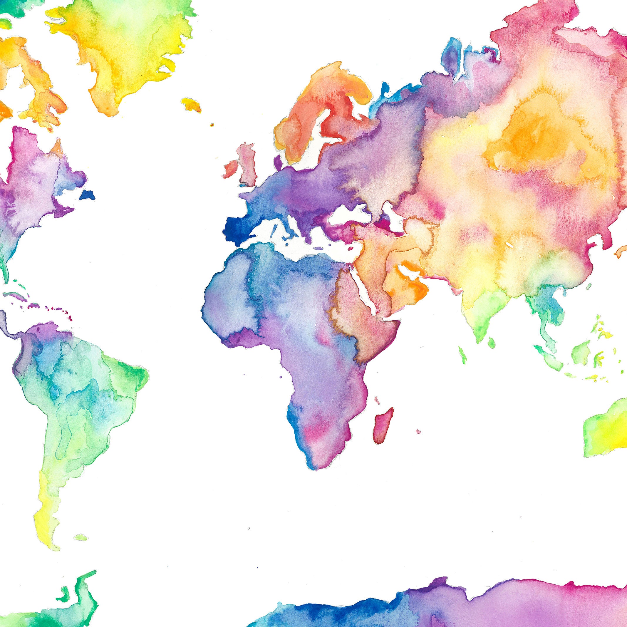 World Map Art Print - Etsy