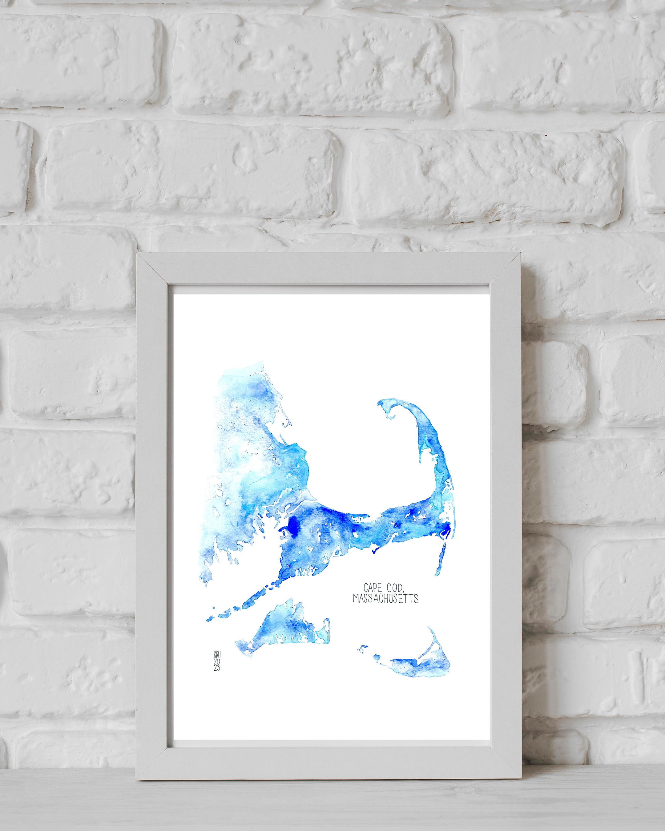 Cape Cod Blue Map Art Print - Etsy