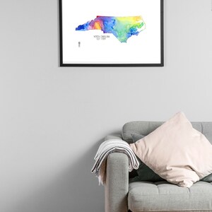 North Carolina State Map Art Print - Etsy
