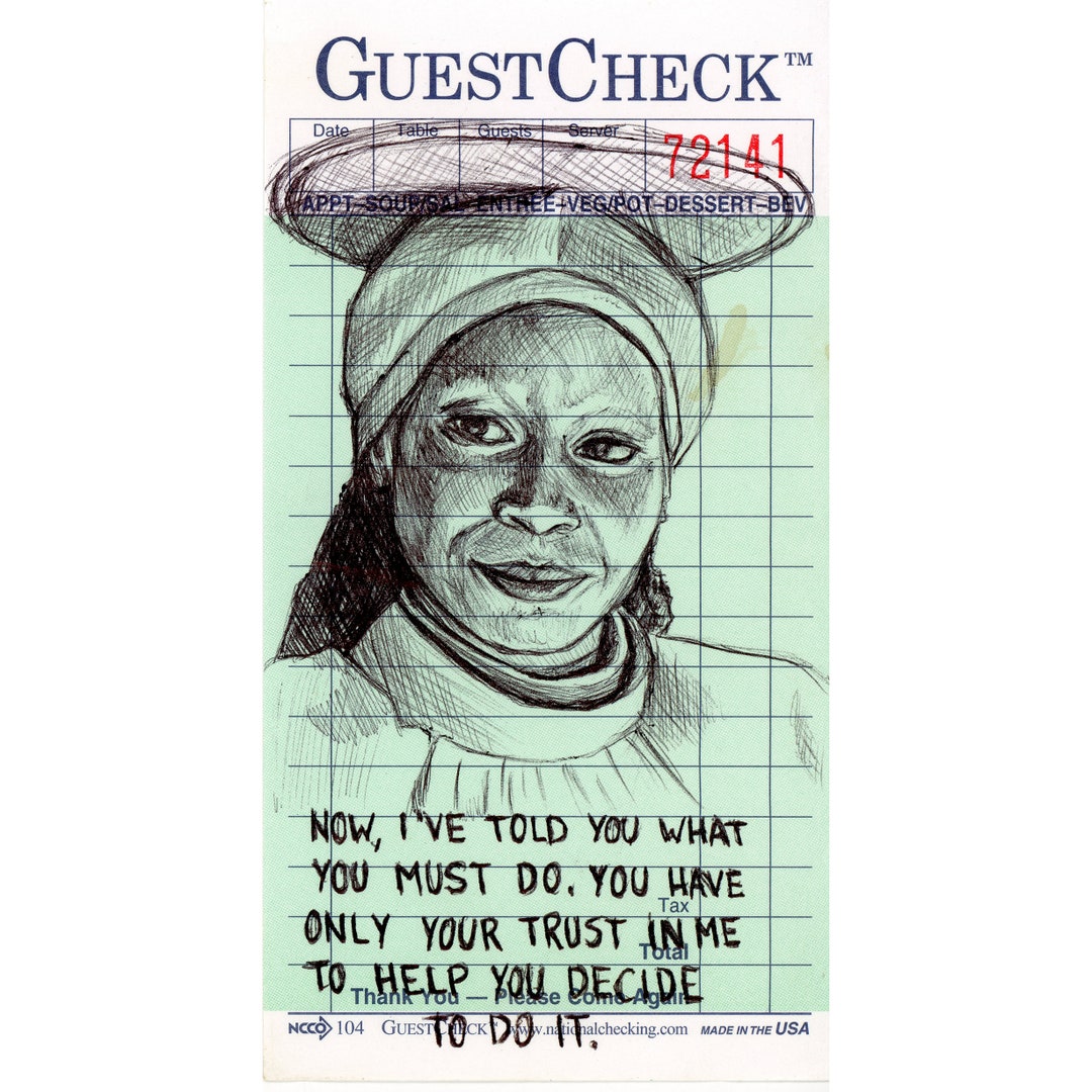 Whoopi Goldberg - Star Trek Guest Check Drawing (original) - Etsy