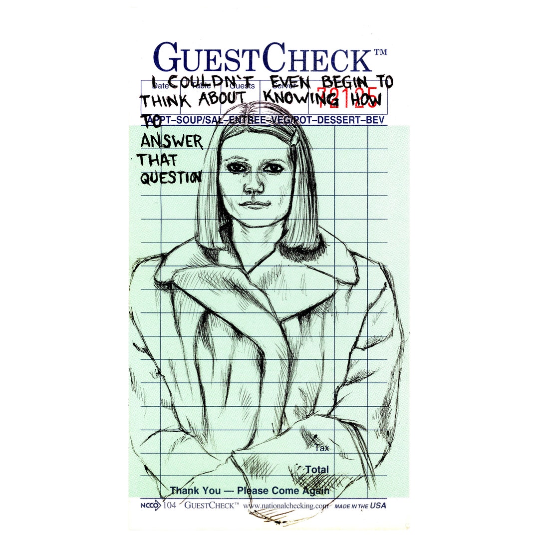 Gwyneth Paltrow - Margot Tenenbaum Guest Check Drawing (original) - Etsy