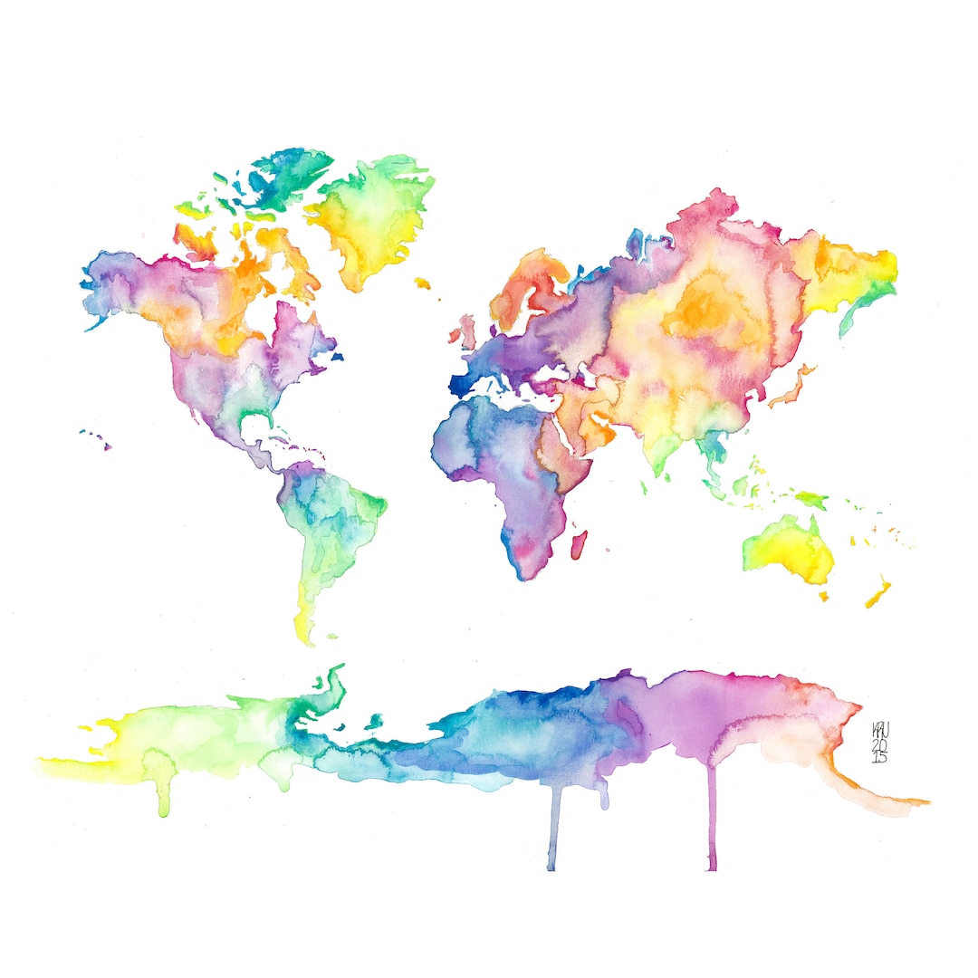 World Map Art Print - Etsy