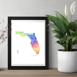 Florida State Map Art Print - Etsy