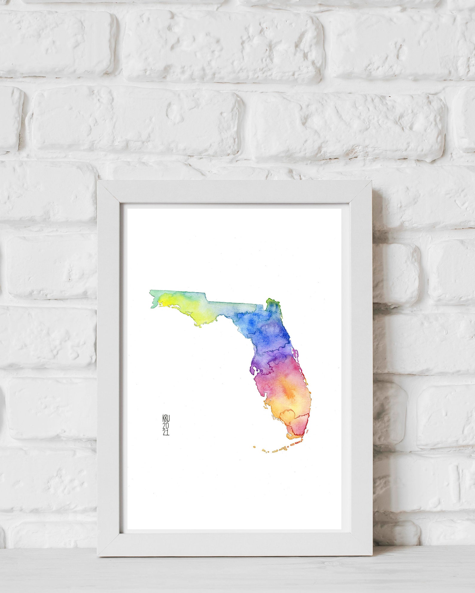 Florida State Map Art Print - Etsy