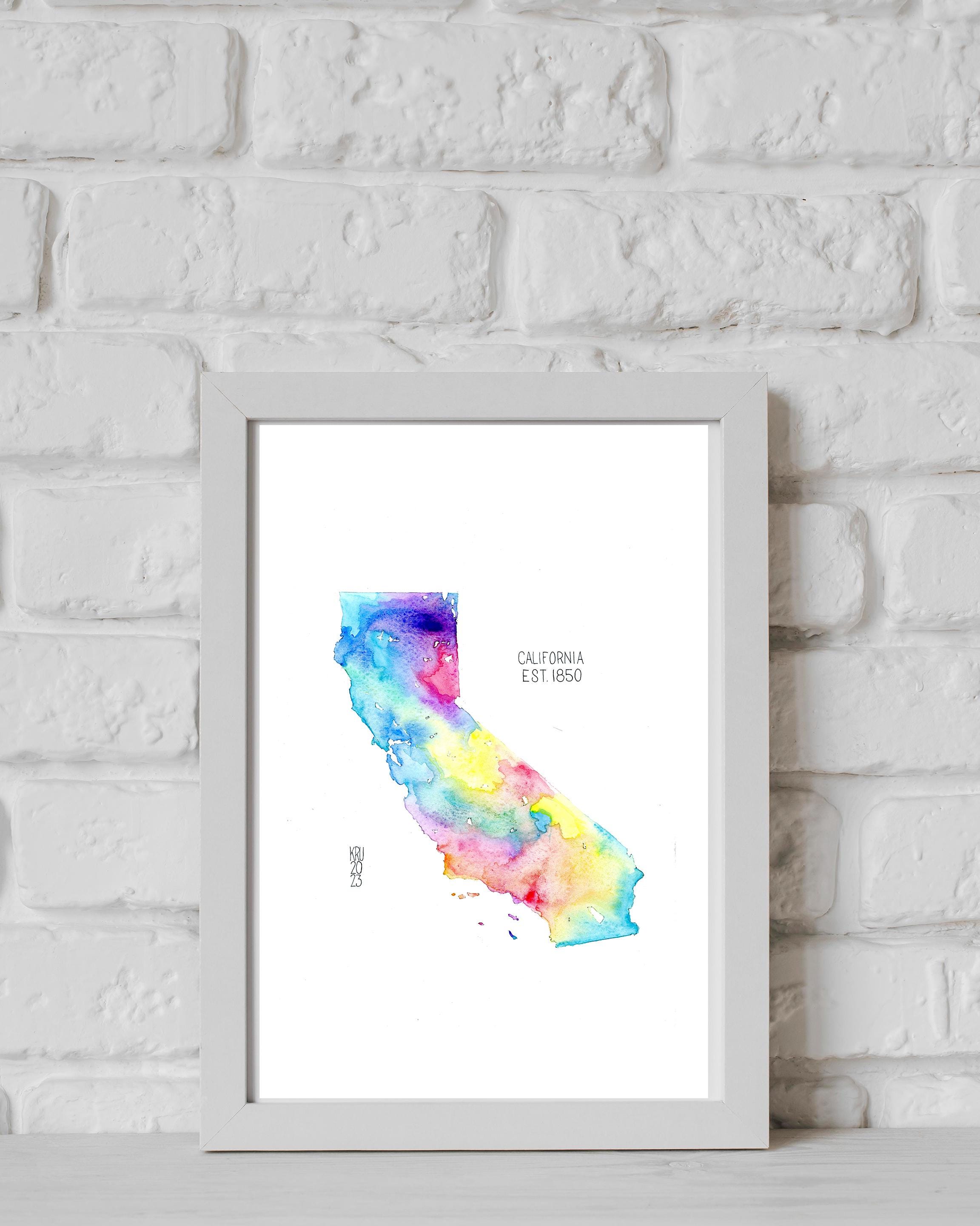 California State Map Art Print - Etsy