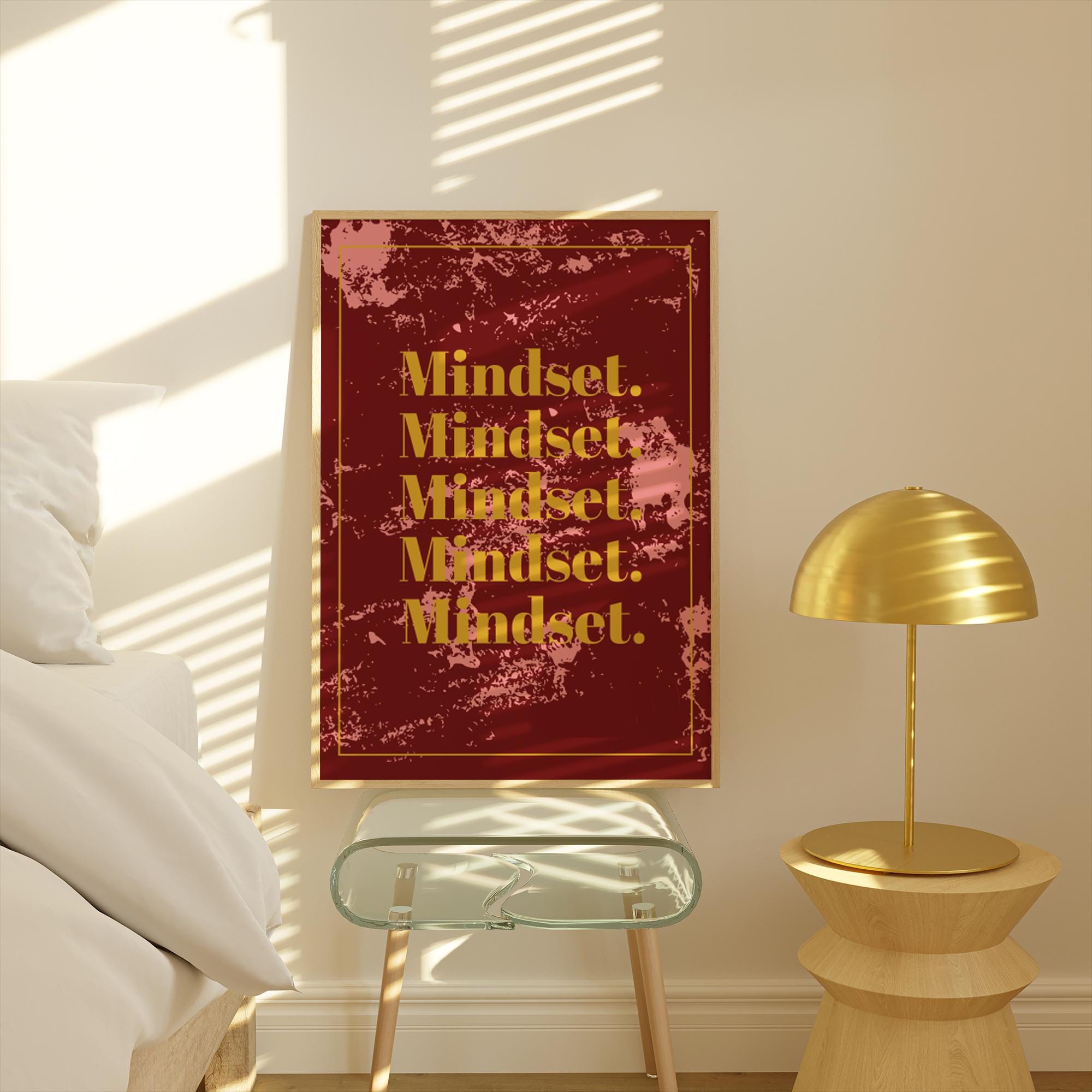 Burgundy Posters Gold Retro Wall Art Vintage Decor for Home Decor Retro ...