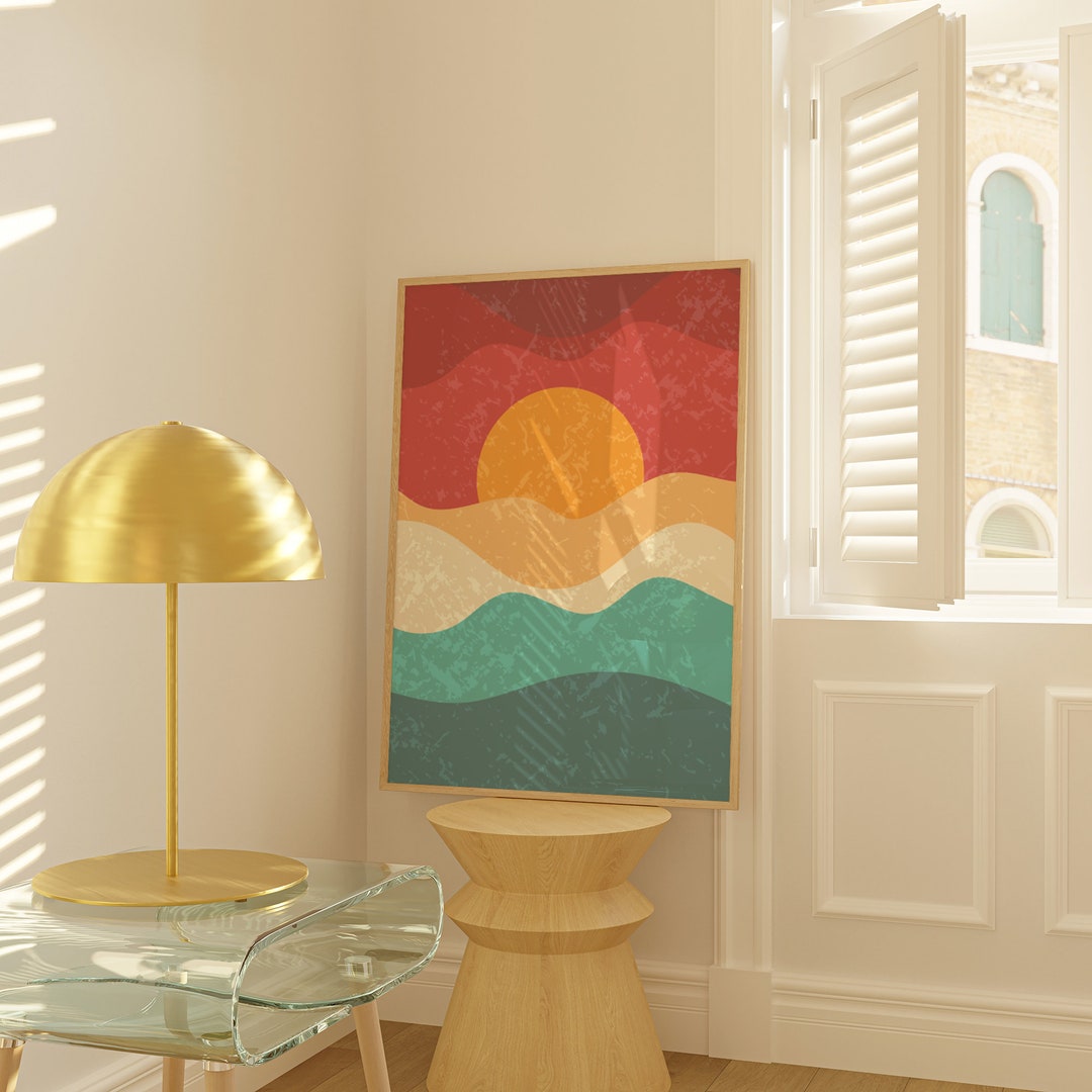 Minimalist Poster Colorful Retro Poster Bright Wall Art Prints Retro ...