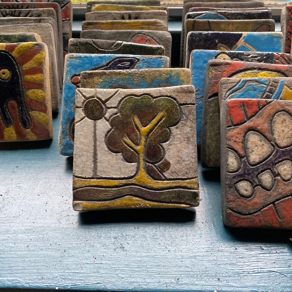 Raku Tiles - Etsy