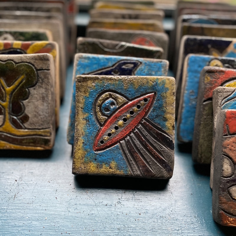 Raku Tiles - Etsy
