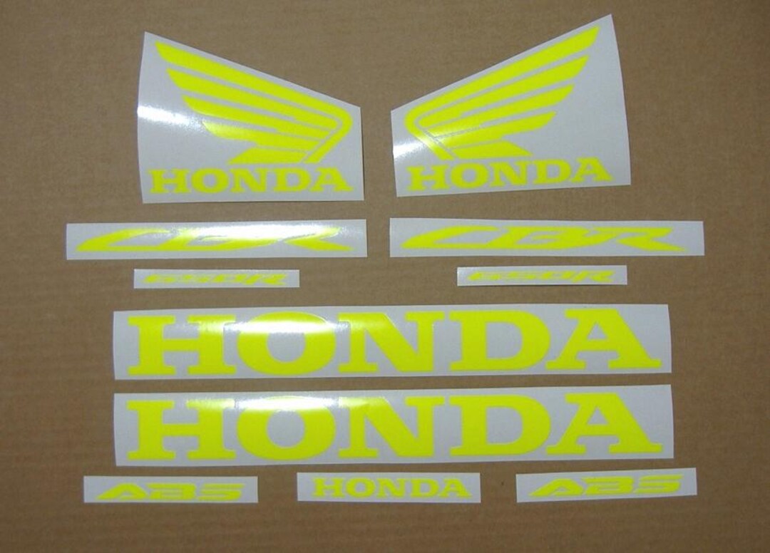 CBR 650R Complete Custom Neon Fluo Yellow Decals Kit Stickers Set Logo ...