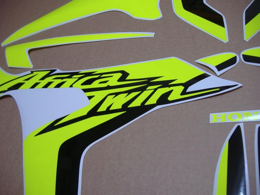 CRF 1000L Africa Twin 2015 Custom Neon Fluo Yellow Black Decals Set ...