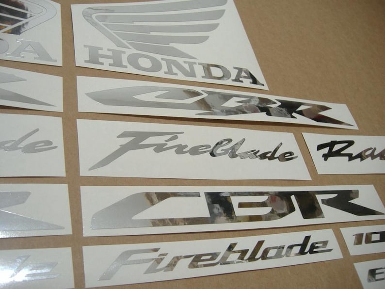 600RR / 1000RR Full Custom Aftermarket Decals Set Stickers Kit Chrome ...