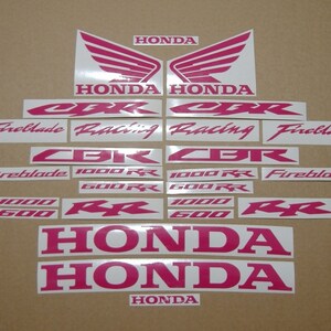 600RR / 1000RR Complete Custom Aftermarket Decals Set Stickers Kit Pink ...
